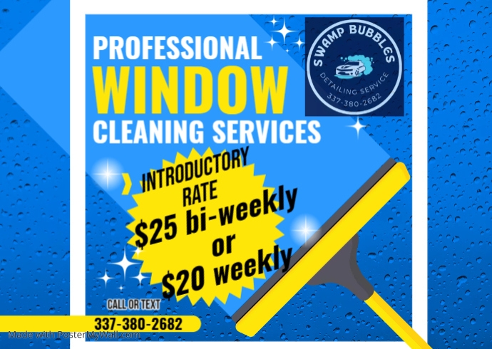Copy of Window Cleaning Services Banner | PosterMyWall