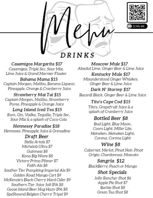 Tent Drink Menu | PosterMyWall