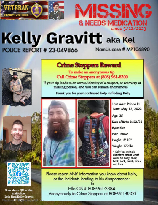 Kelly Missing -Crime Stoppers Reward-with QR Flyer8-7-23 (2) | PosterMyWall