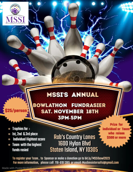 Modern bowling tournament poster design | PosterMyWall