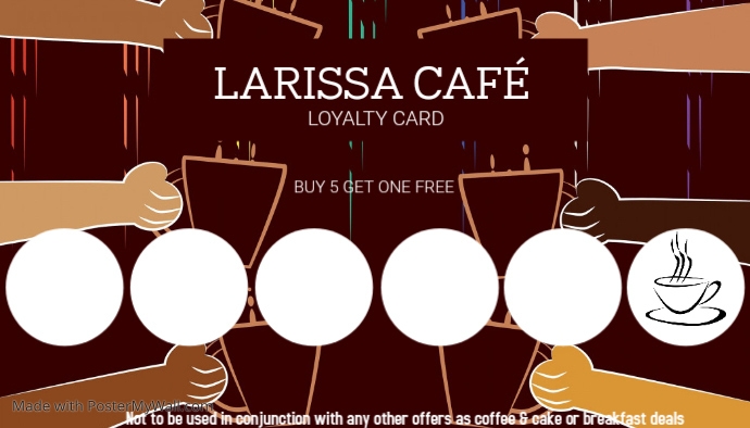Copy of Cafe Coffee shop Loyalty Card Template | PosterMyWall