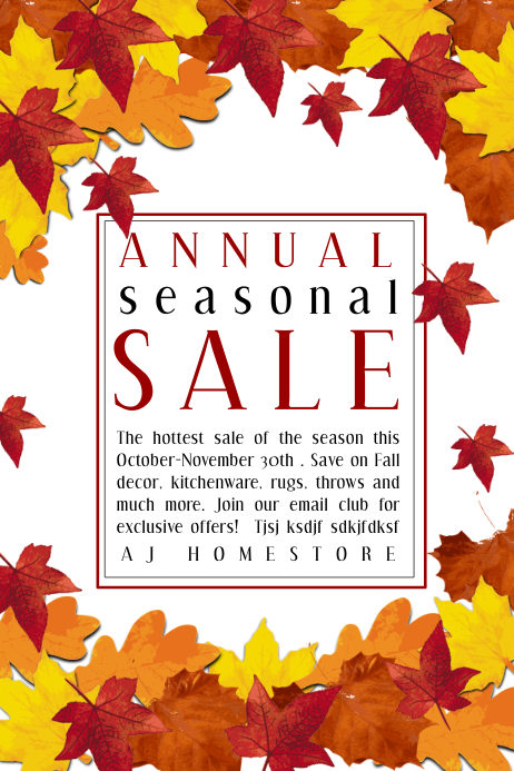 FALL SALE RETAIL FLYER Template | PosterMyWall