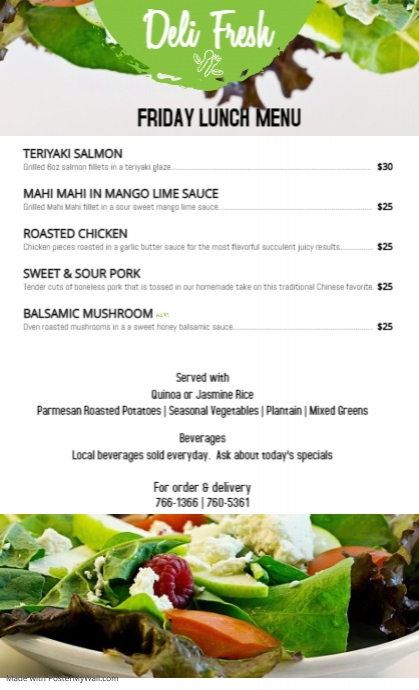 Friday Menu | PosterMyWall