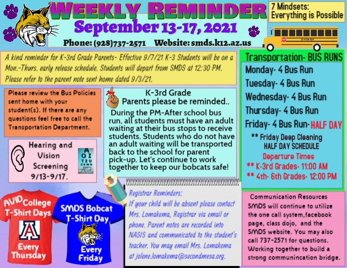 Copy of Weekly Reminder Sept. 13-17, 2021 | PosterMyWall