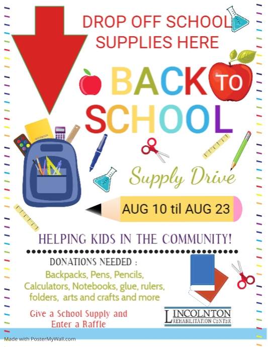 White Back To School Fundraising Flyer | PosterMyWall