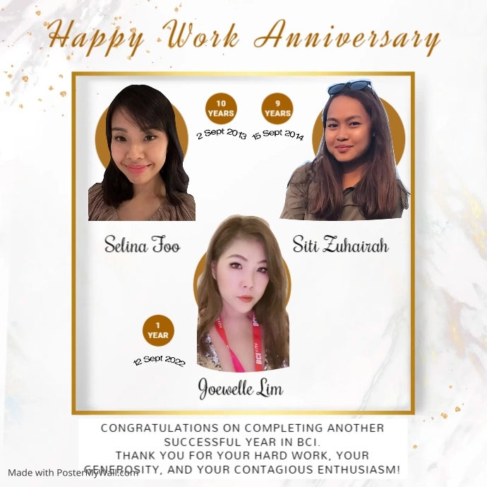 MY_Work Anniversary (2) | PosterMyWall