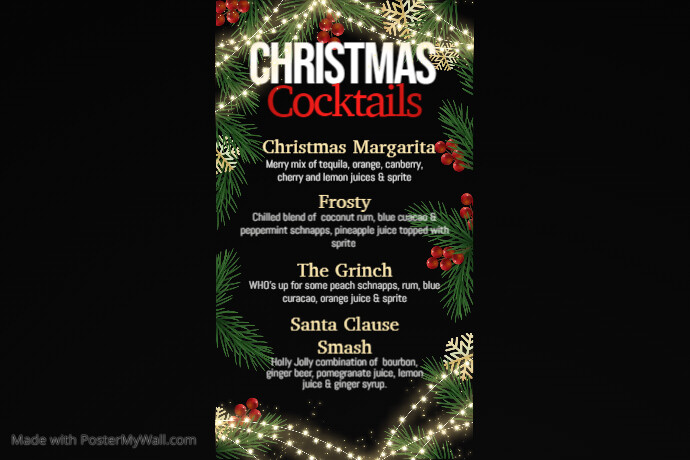 christmas menu, menu, new year menu | PosterMyWall