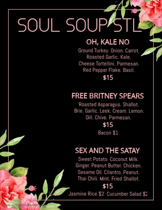 Copy of Floral Menu | PosterMyWall