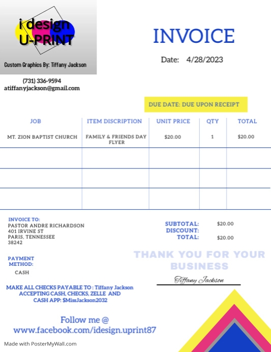 Copy of Invoice Template | PosterMyWall