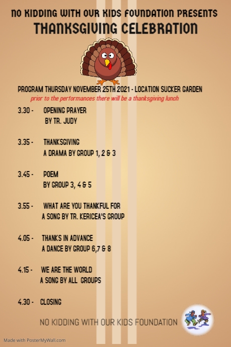 Thanksgiving program | PosterMyWall
