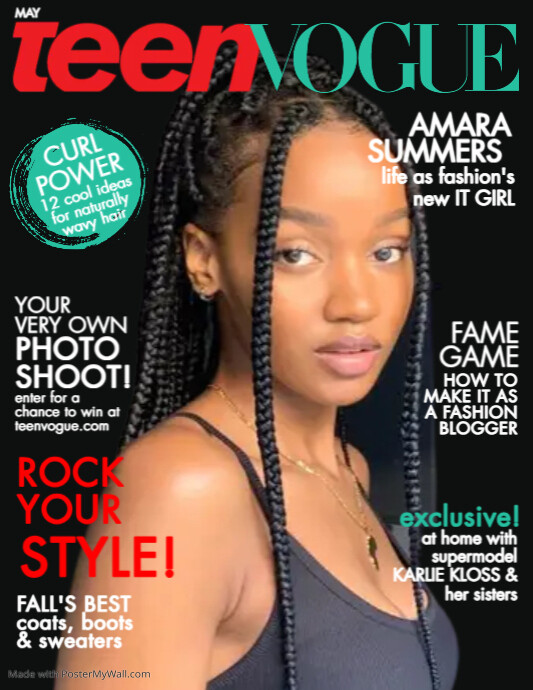 110522 Teen Vogue magazine cover template | PosterMyWall