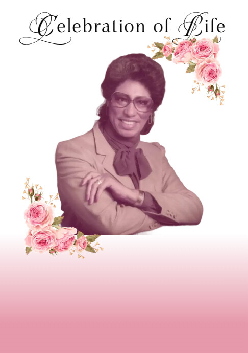 Pink Floral Funeral Program Template | PosterMyWall