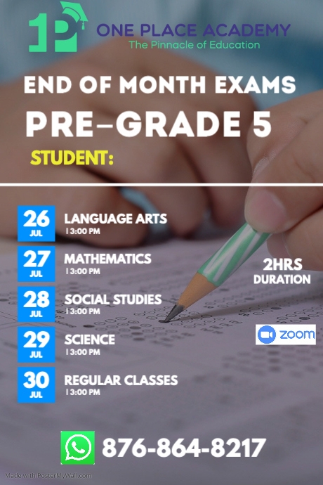 Copy of Final Exams Schedule Template | PosterMyWall