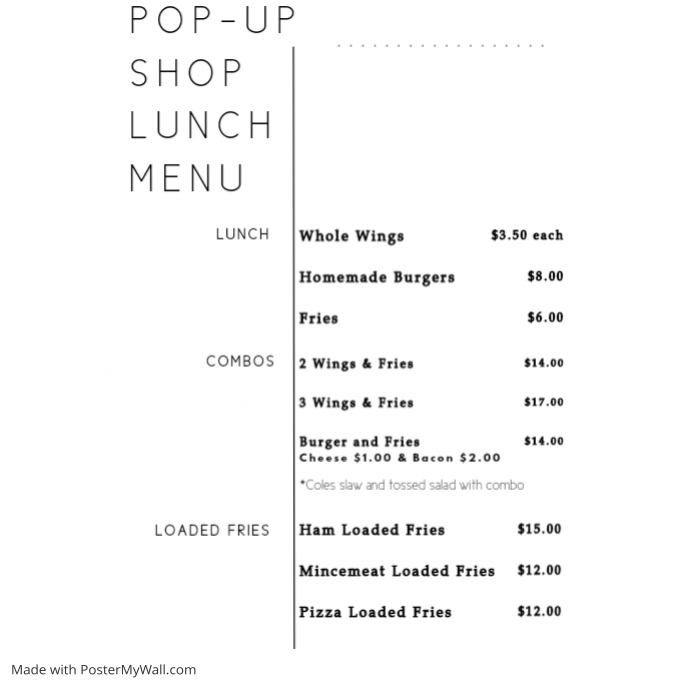 Copy of Copy of Menu Restarurant | PosterMyWall