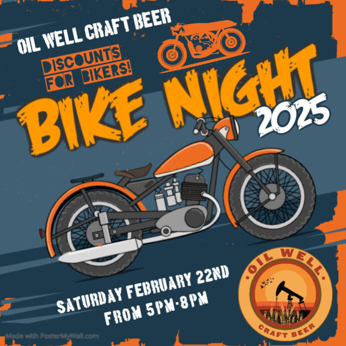 Orange Grunge Bike Night Event Instagram Post | PosterMyWall