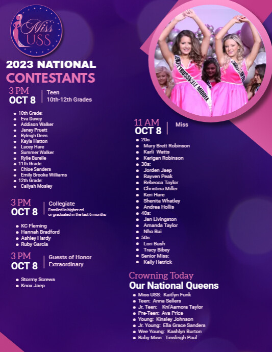 2023 Tentative Schedule (4) | PosterMyWall