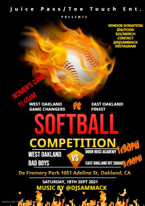 Copy of Copy of Fiery Baseball Competition flyer | PosterMyWall
