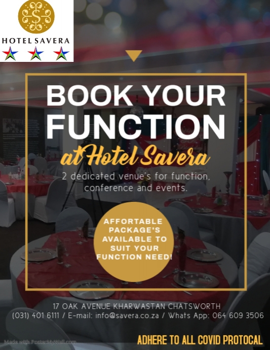 Copy of Copy of Dark brown book your function venue hire flye ...