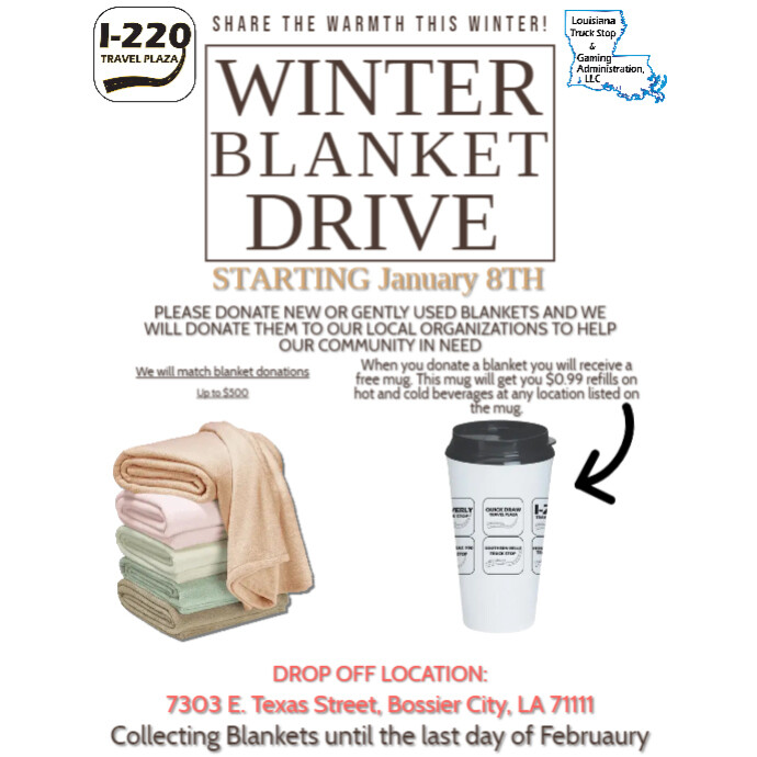 Copy of Winter Blanket Drive Flyer (I-220 Travel Plaza) | PosterMyWall