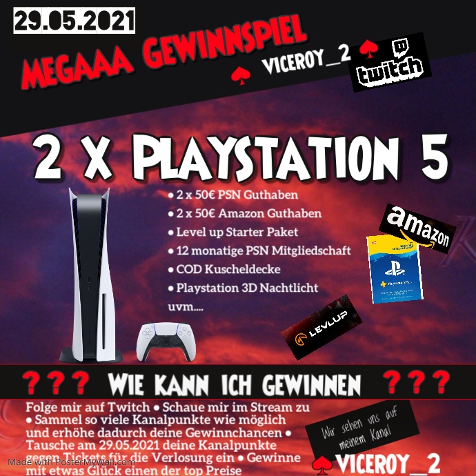 Viceroy PS5 Gewinnspiel Flyer | PosterMyWall