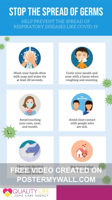 Blue Covid Precaution Digital Signage | PosterMyWall