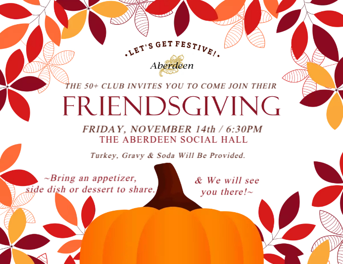 Festive Friendsgiving Thanksgiving Invitation | PosterMyWall