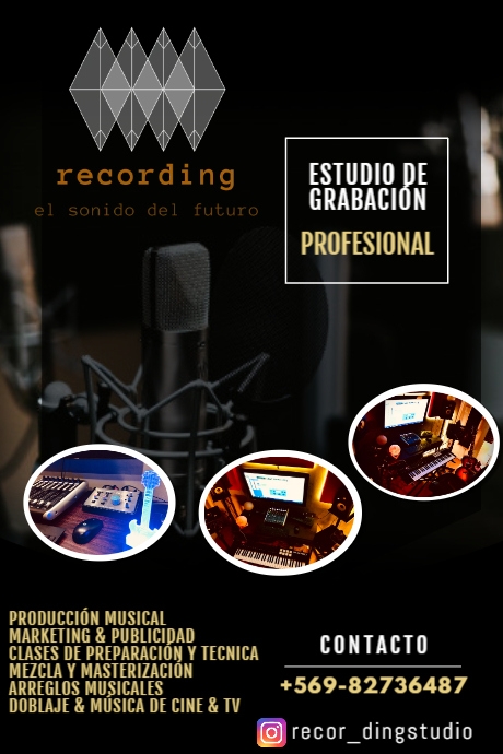 Copy of Copia de Recording Studio Flyer Template | PosterMyWall
