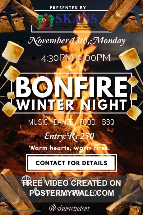 Bonfire Winter Night Poster Template | PosterMyWall