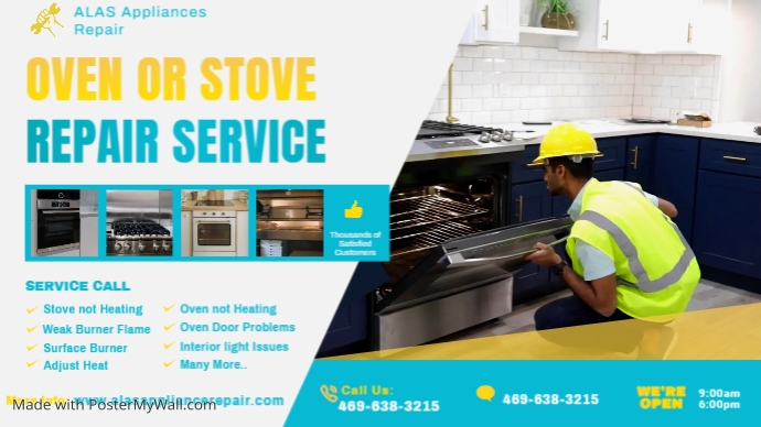 Oven or Stove Repair Twitter Post Template | PosterMyWall