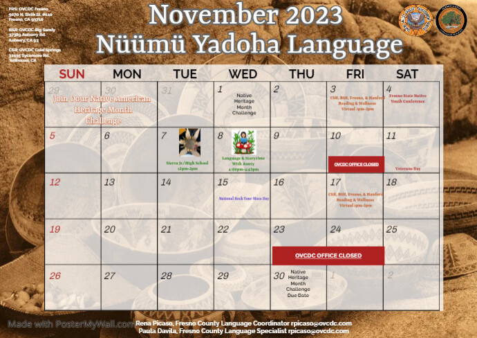 Printable calendar template 2023 november | PosterMyWall