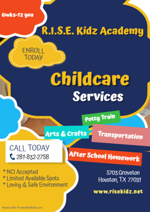 Childcare services Flyer / Poster | PosterMyWall