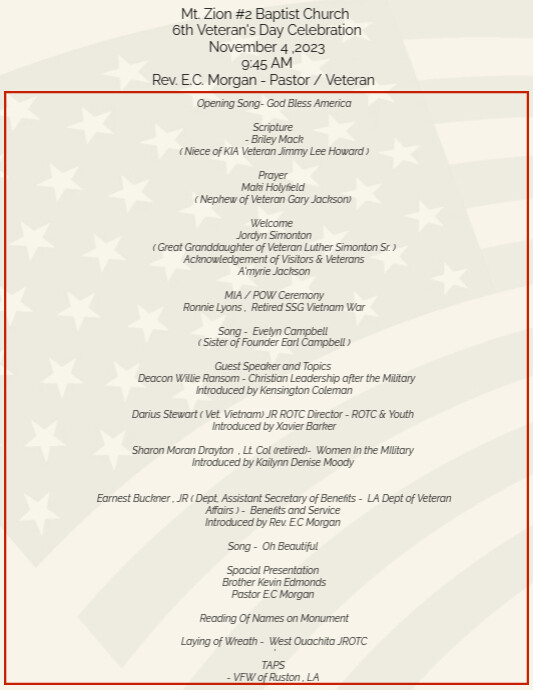 VETERANS DAY Program 2023 | PosterMyWall