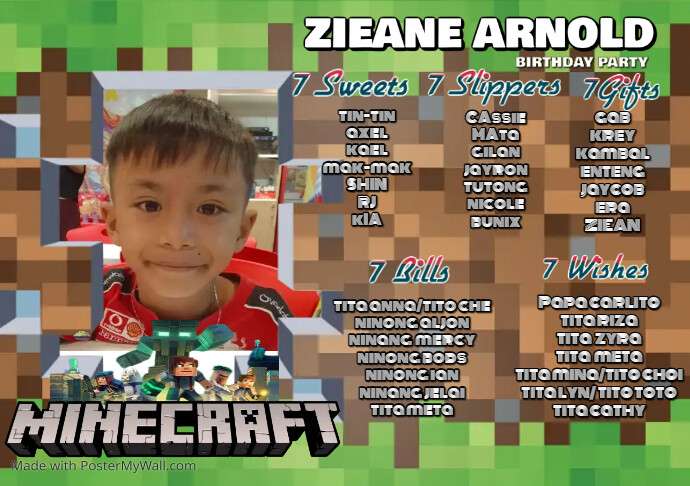 Minecraft Birthday Invitation With Picture | PosterMyWall