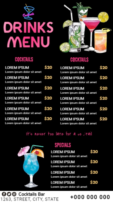 Drinks Menu | PosterMyWall
