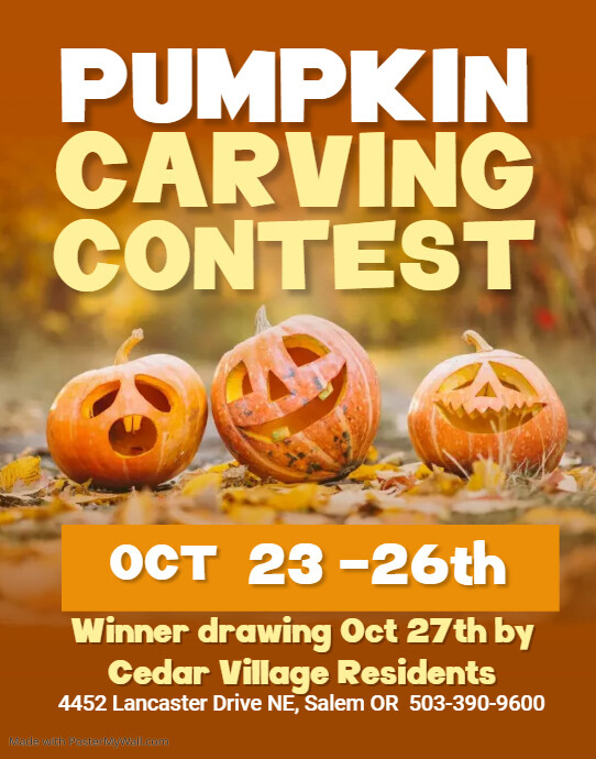 Pumpkin Carving contest event wallposter | PosterMyWall