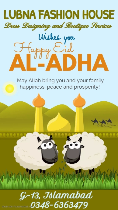 Light Blue Sheep Eid Ul Azha Wish Flyer | PosterMyWall
