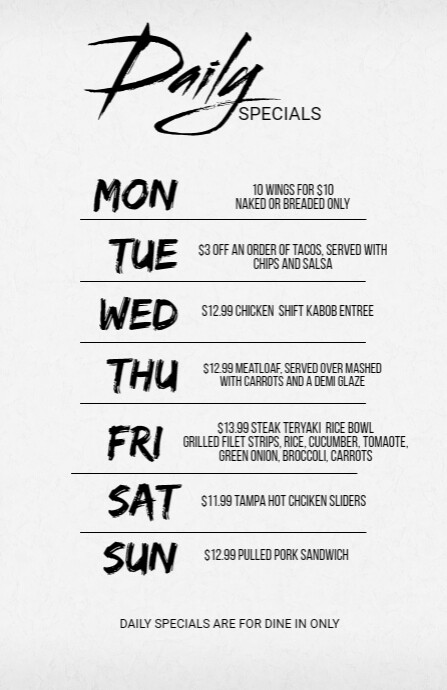 Daily Specials Menu Tabloid template | PosterMyWall