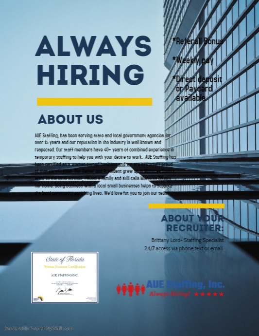 Copy of We are hiring jobs available flyer ad | PosterMyWall