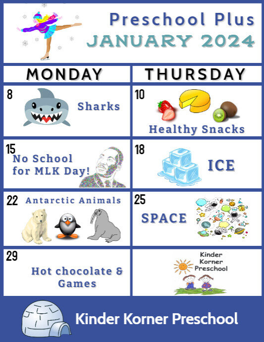 January Preschool Plus | PosterMyWall