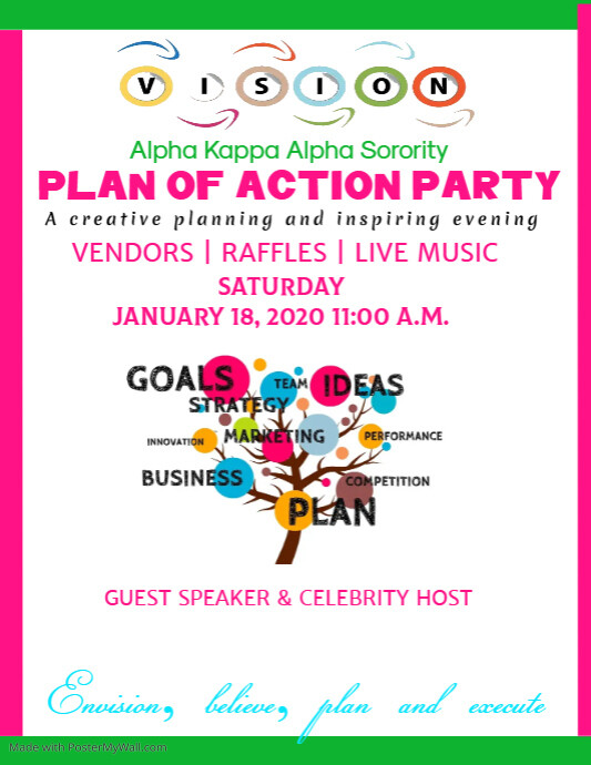 Alpha Kappa Alpha Sorority vision board party | PosterMyWall