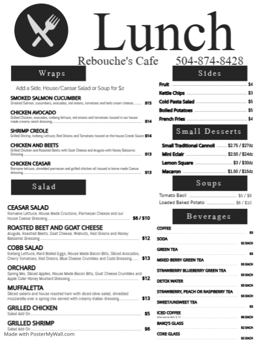Copy of menu | PosterMyWall