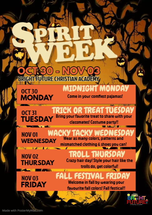 Spirit Week Flyer | PosterMyWall