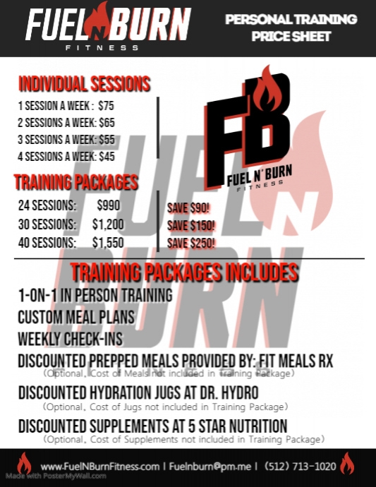 Copy of FnB Price Sheet | PosterMyWall