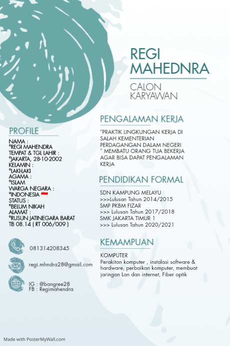 Copy of Copy of Blue Sphere Resume Template | PosterMyWall