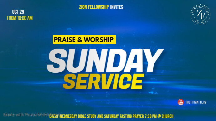Church Sunday Service ads | PosterMyWall