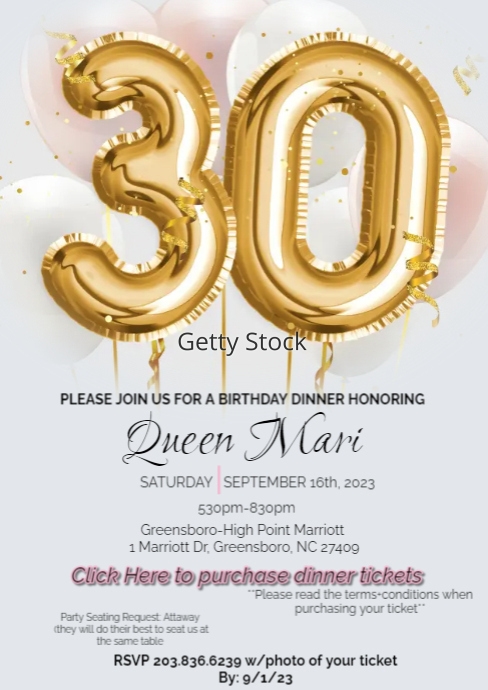 Copy of 30th Birthday Digital Invitation Template | PosterMyWall