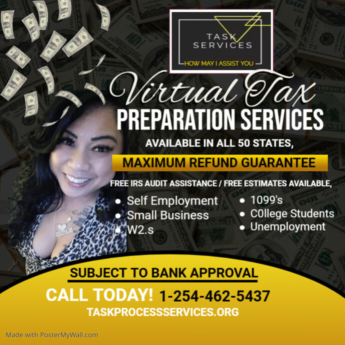 Virtual tax flyer | PosterMyWall