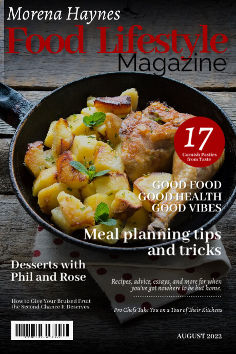 Red Healthy Cooking Food Magazine Cover | PosterMyWall