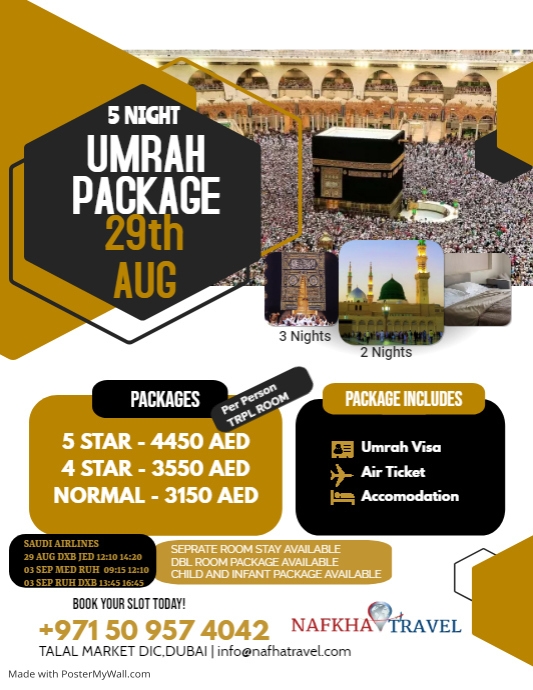 Umrah travel package flyer ad | PosterMyWall