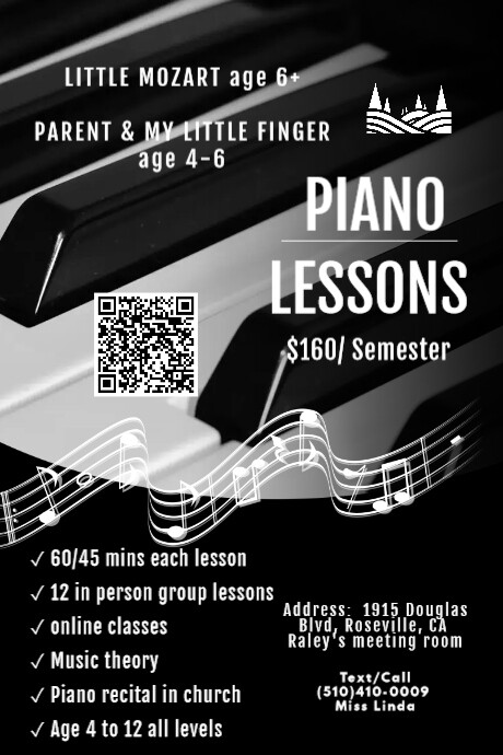 Piano Lessons flyer template | PosterMyWall